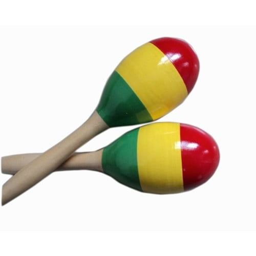 Zenison Large Authentic Wooden Maracas 3" x 9.5" Pair of Professional ...