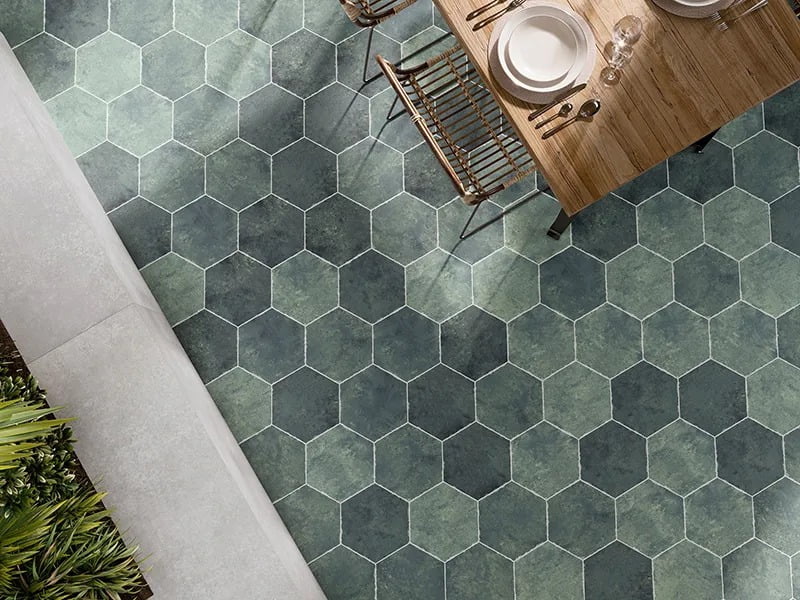 Zenith 9 x 11 in. Matte Moss Green Porcelain Hexagon Wall and Floor ...