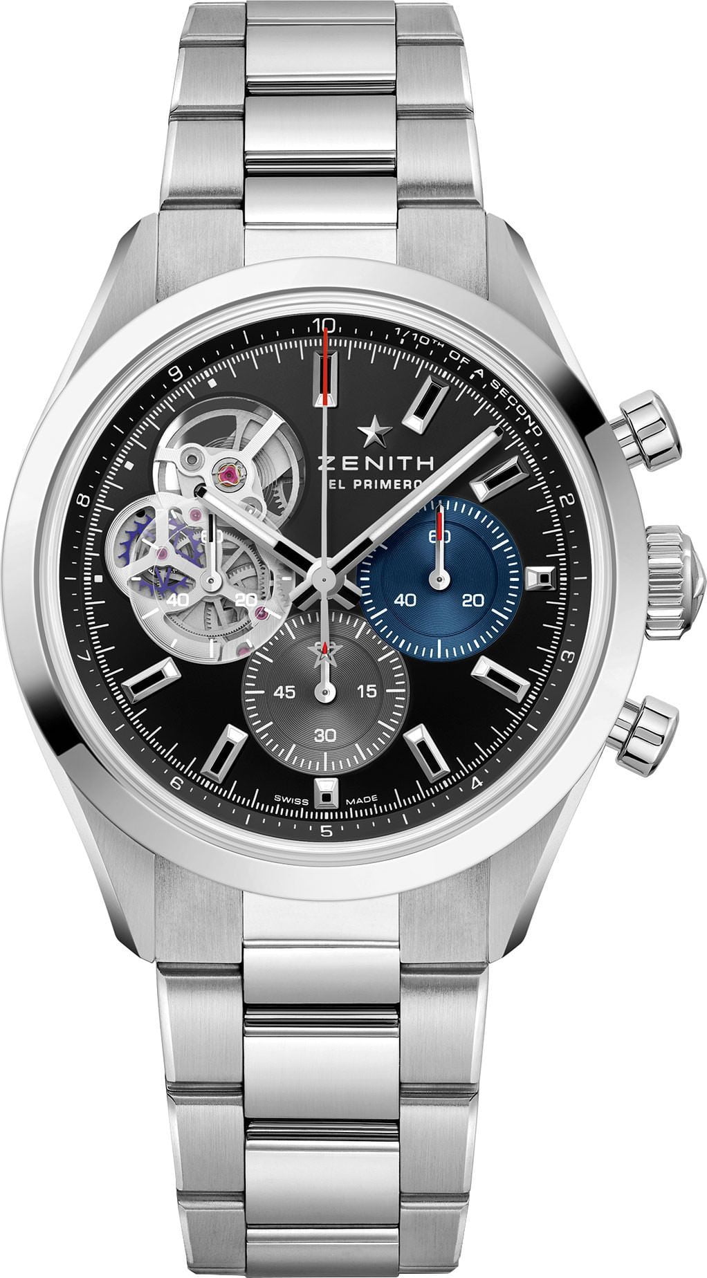 Zenith Chronomaster Open Automatic Chronograph Black Dial Steel Men's ...