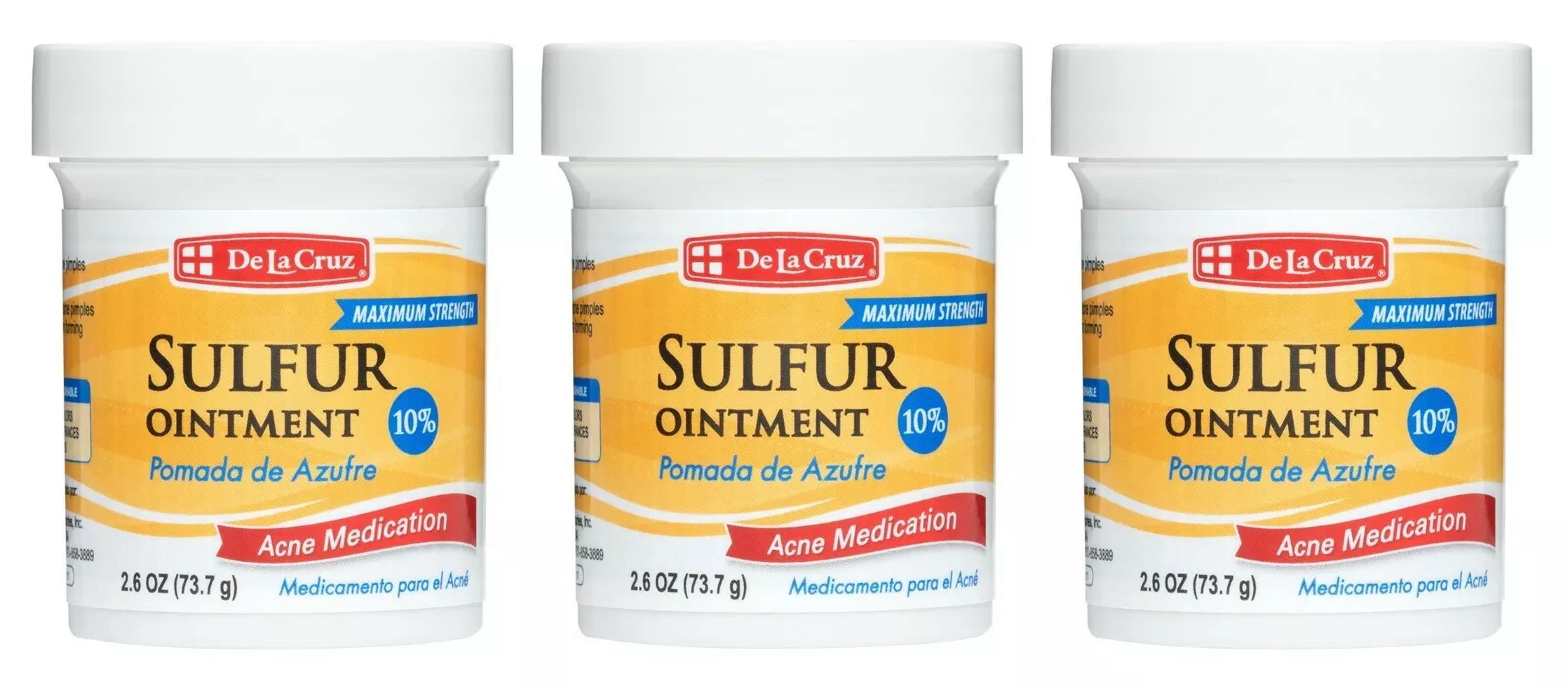 Zenith De La Cruz 10% Sulfur Ointment Acne Treatment 2.6 OZ - (3 JARS) 73.7 g | # Catalogs ...