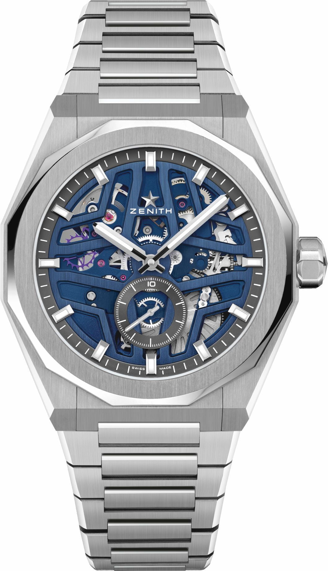 Zenith Defy Skyline Automatic Blue Open Dial Steel Men's Watch 03.9300. ...