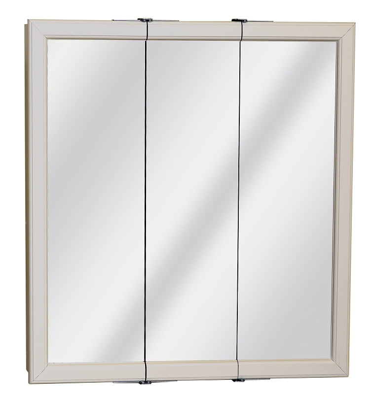 Zenith Home Modern Bathroom Surface Mount Tri-view Mirror, White ...