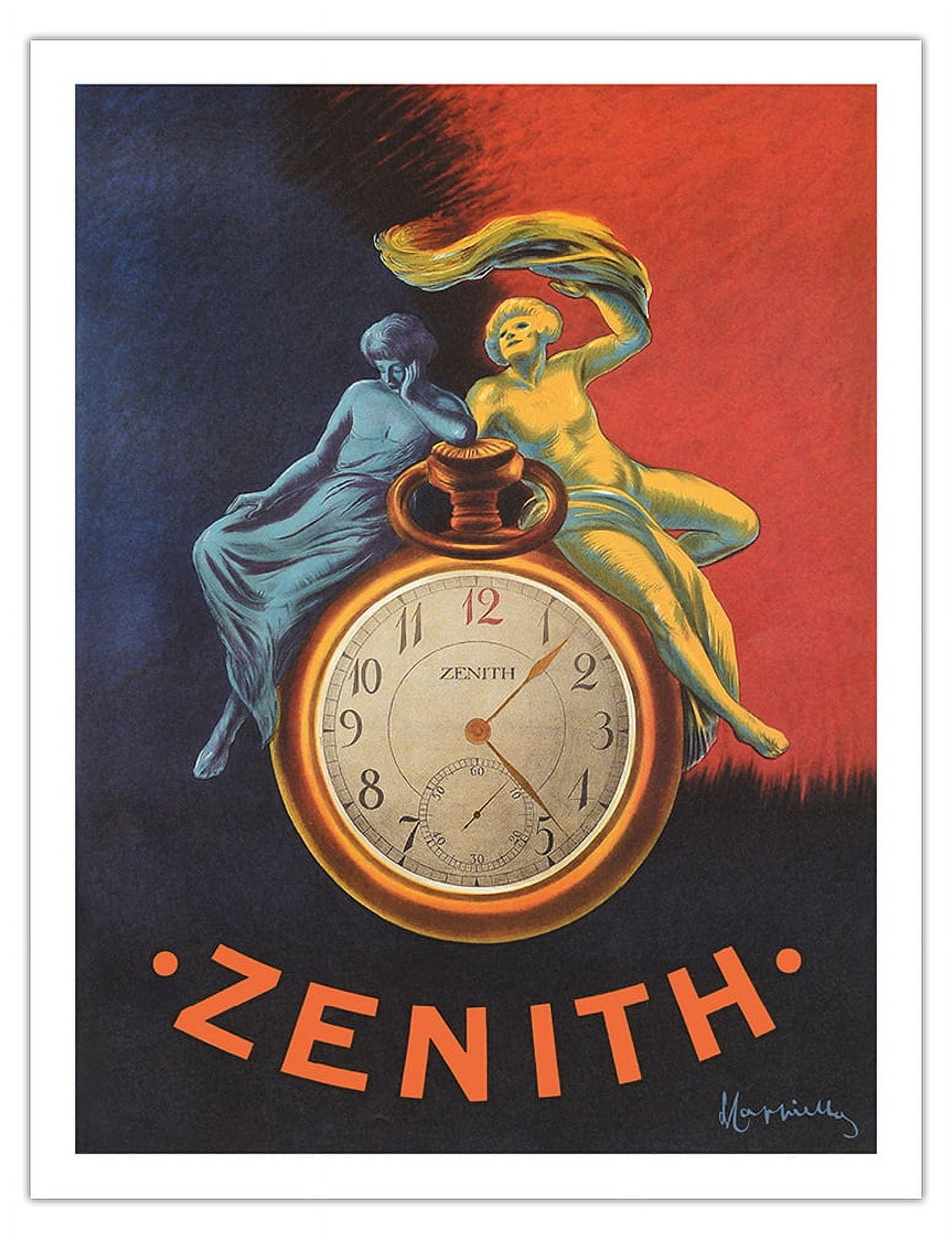 Zenith - Pocket Watch - Vintage Advertising Poster by Leonetto ...