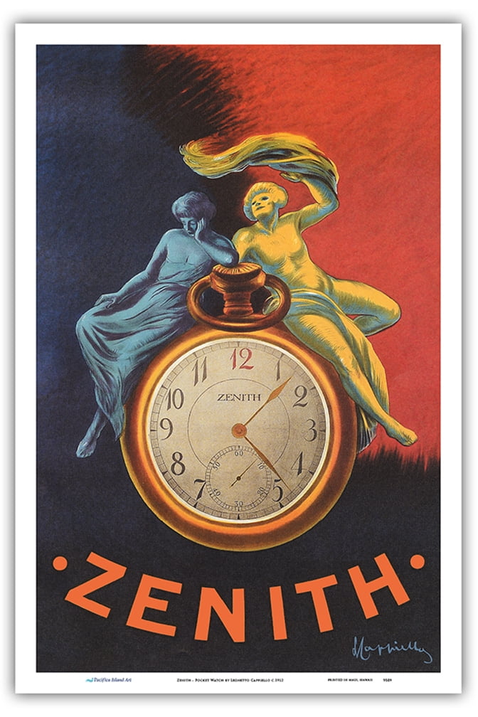 Zenith - Pocket Watch - Vintage Advertising Poster by Leonetto ...