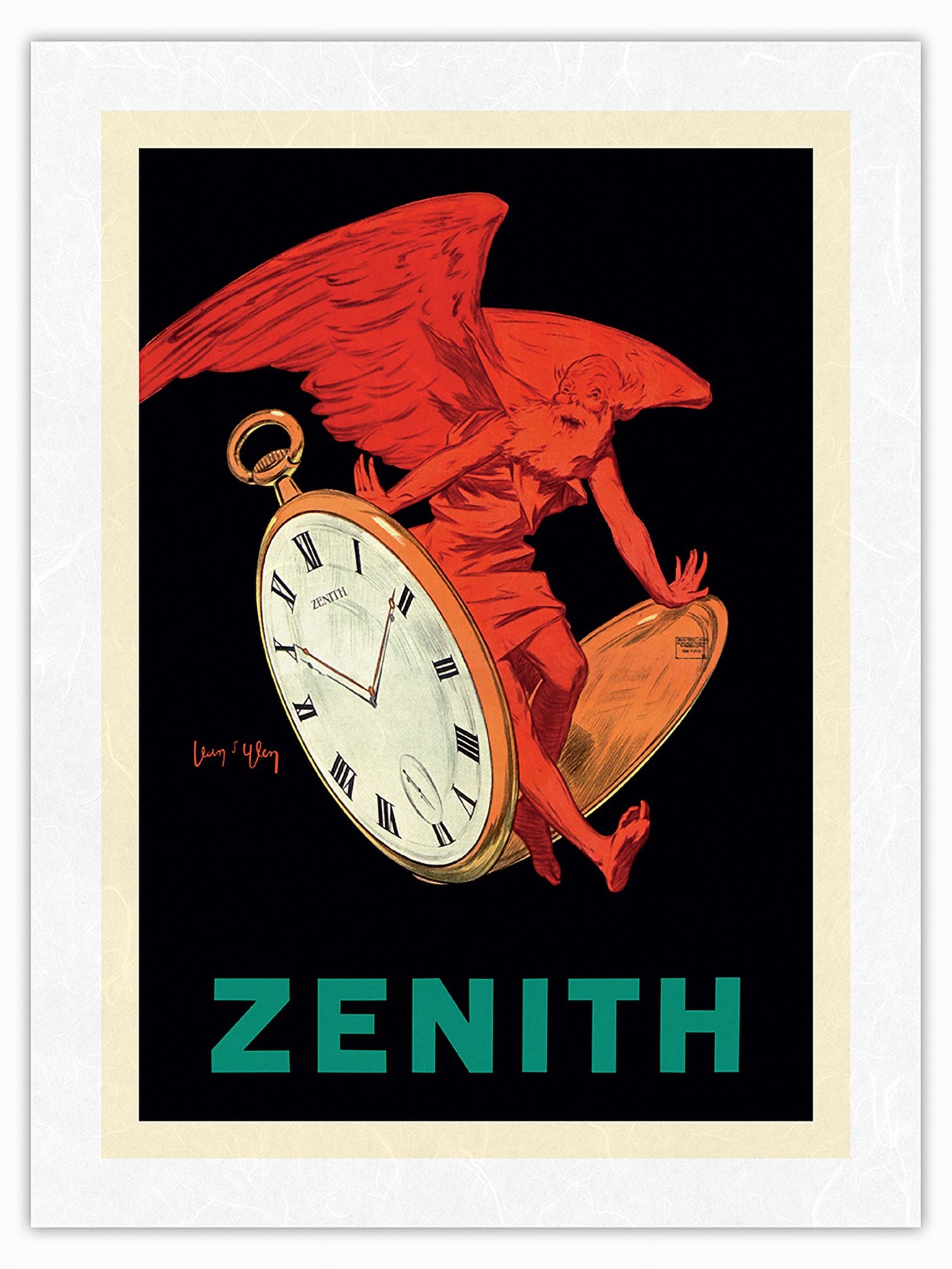 Zenith Swiss Pocket Watch - Vintage Advertising Poster by Jean D'Ylen c ...