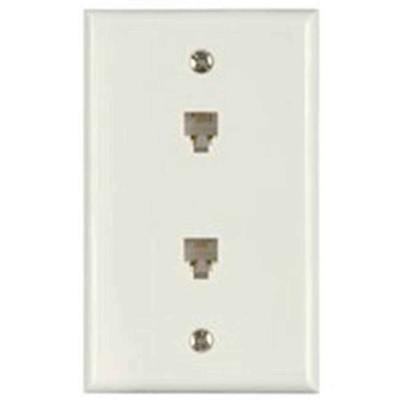 Zenith TW1002DW Telephone Wallplate, 4-1/2 in L, 2-3/4 in W, 2 -Gang ...