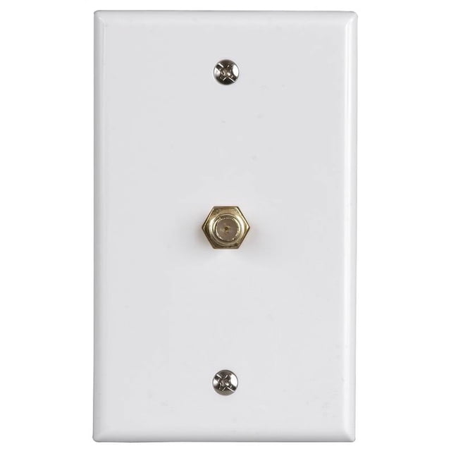Zenith VW1001WJ1W Coax Wall Plate, White - Walmart Business Supplies