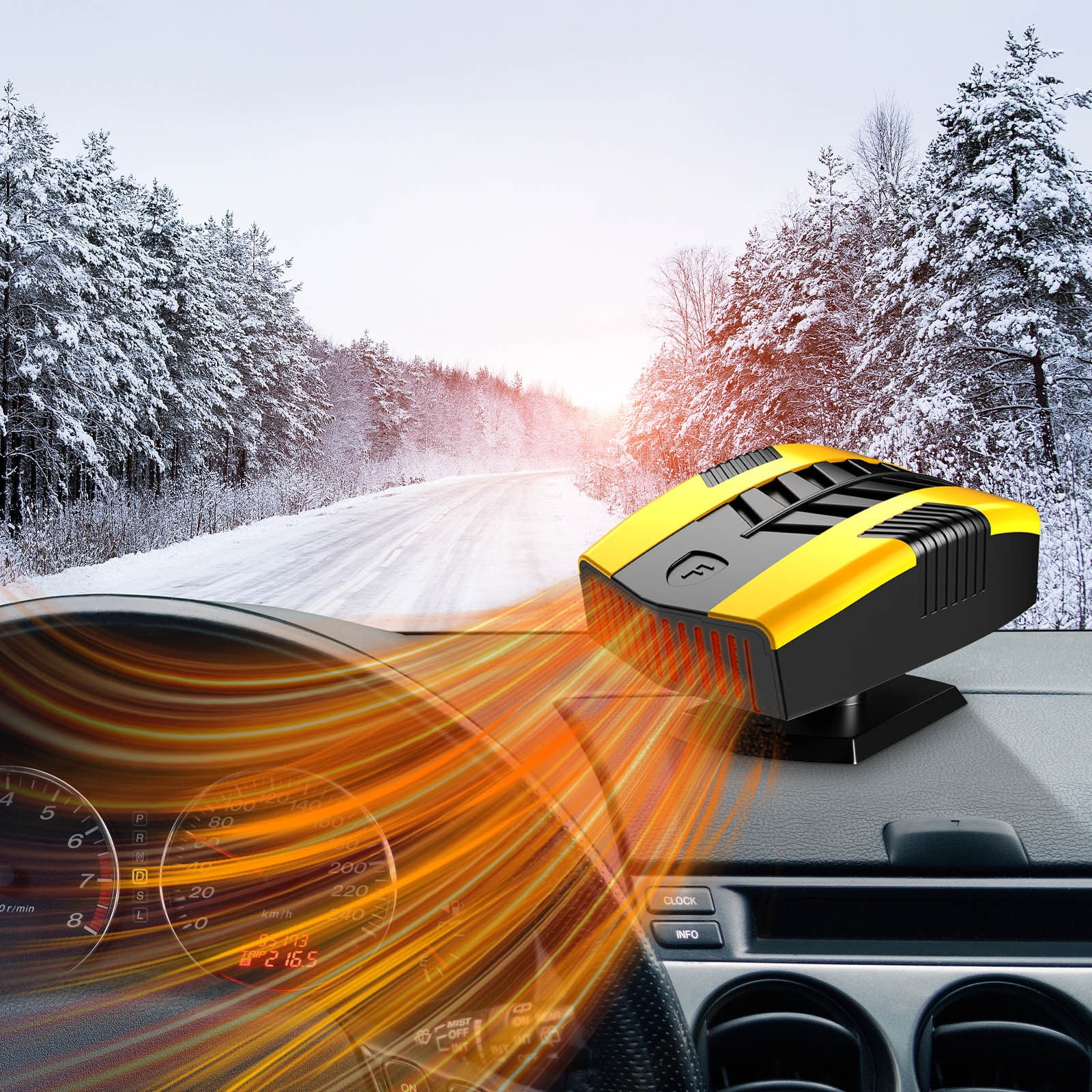 Zenithome 12V Car Heater & Cooler for Winter Driving Defogging, 150W ...