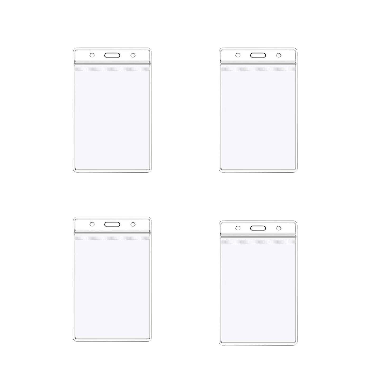 Zenithome 4 Pack Card Protector with Metal Clips ID Card Clear Plastic ...