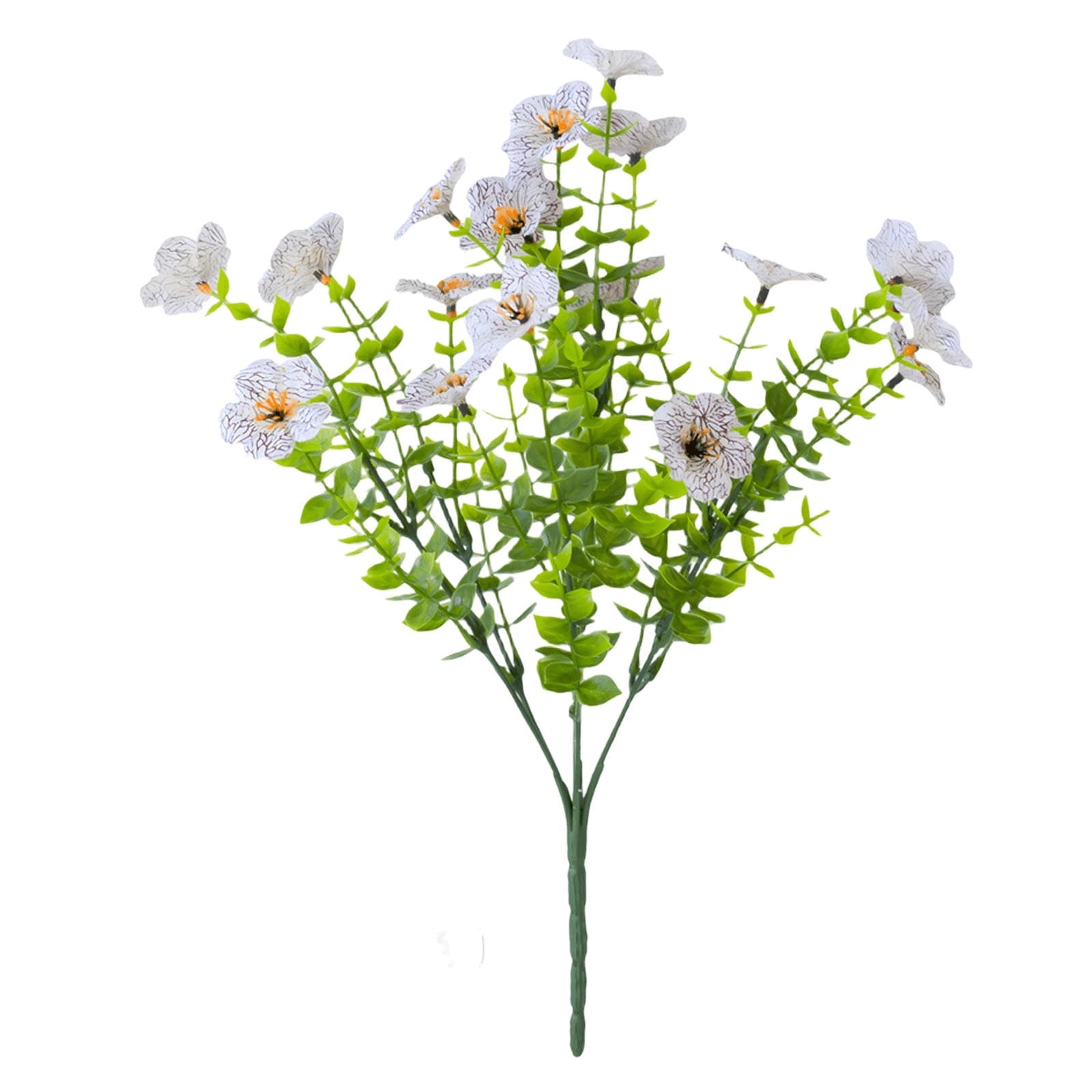 Zenithome 8 Bundles Artificial Flowers Faux Plastic Plants No Fade ...