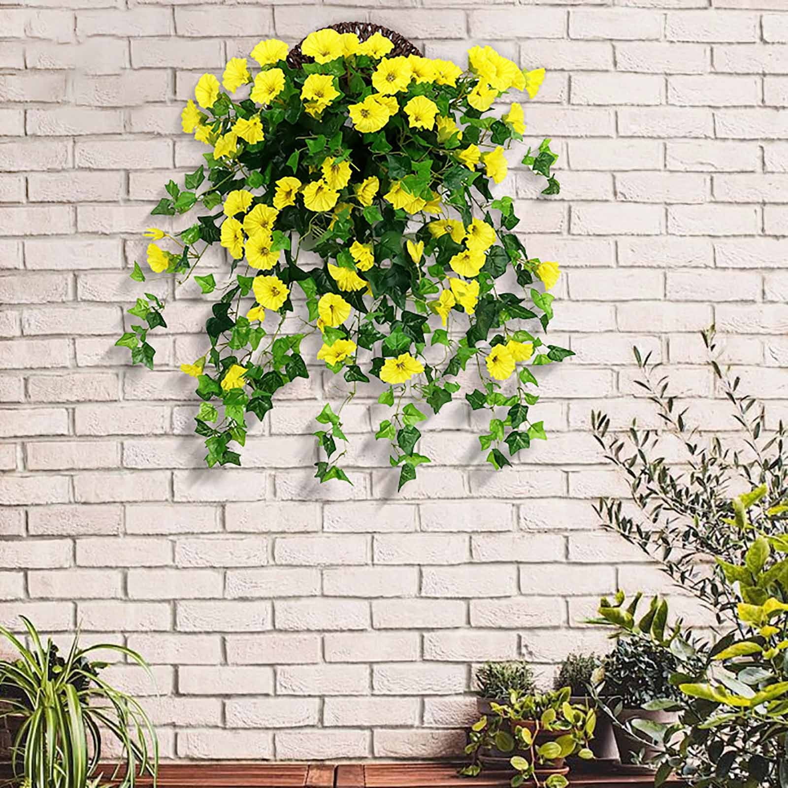 Zenithome Artificial Morning Glory Wall Hanging Silk Trumpet Flower ...