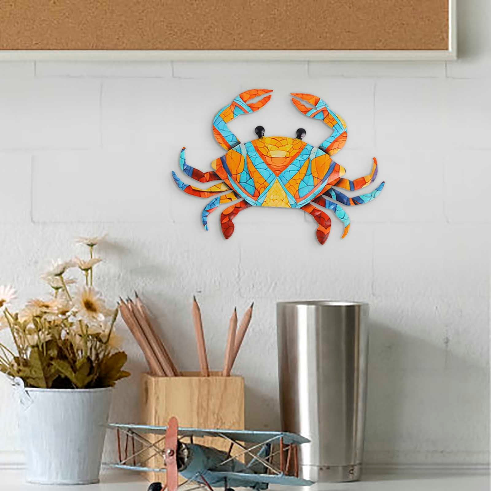 Zenithome Cute Crab Flat Wall Hanging Decor for Indoor & Outdoor Use ...