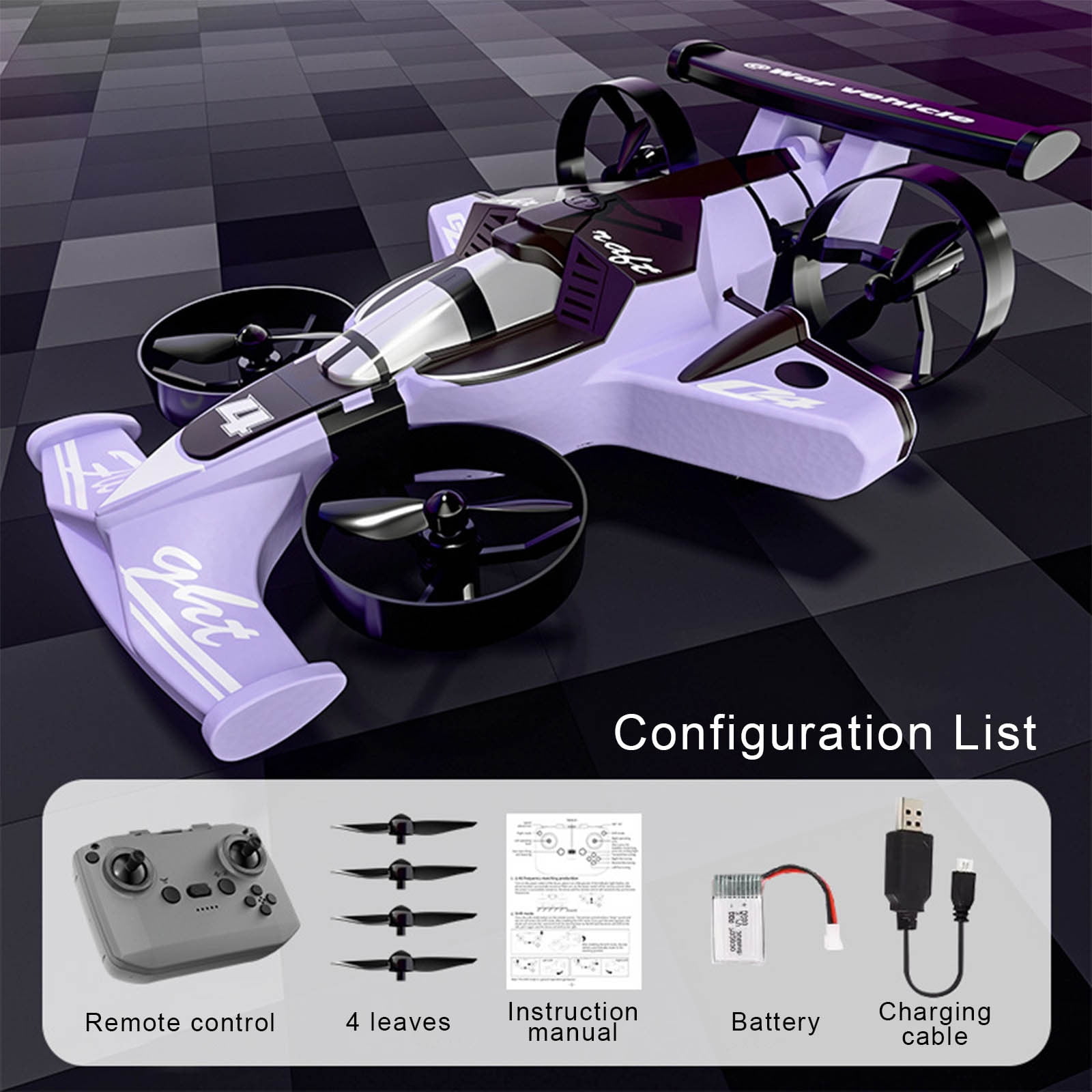 Zenithome Green Dual Mode RC Foam Car Air Flying Land Drift Gravity ...