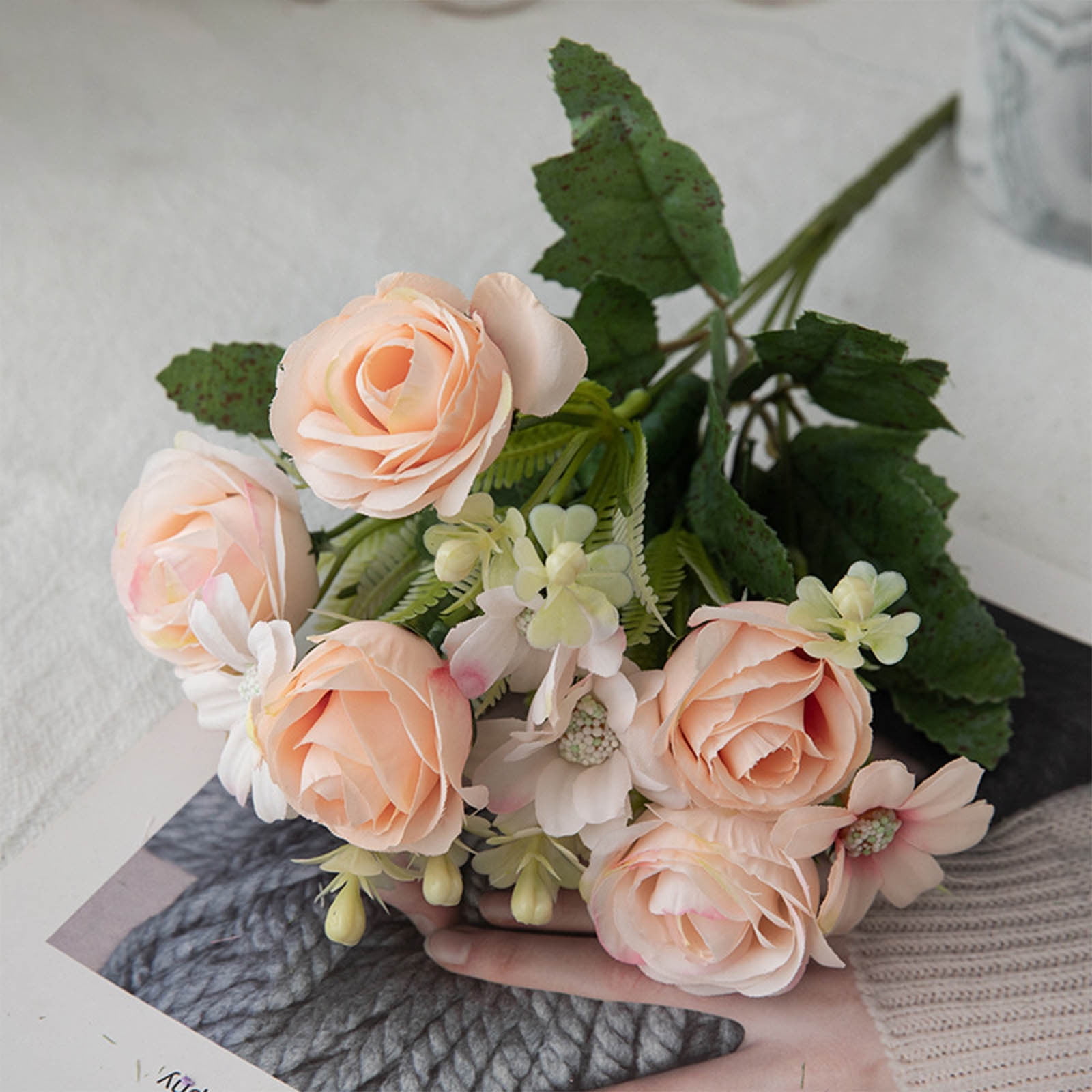 Zenithome Lifelike Artificial Flowers for Wedding Home Decor - Handheld ...