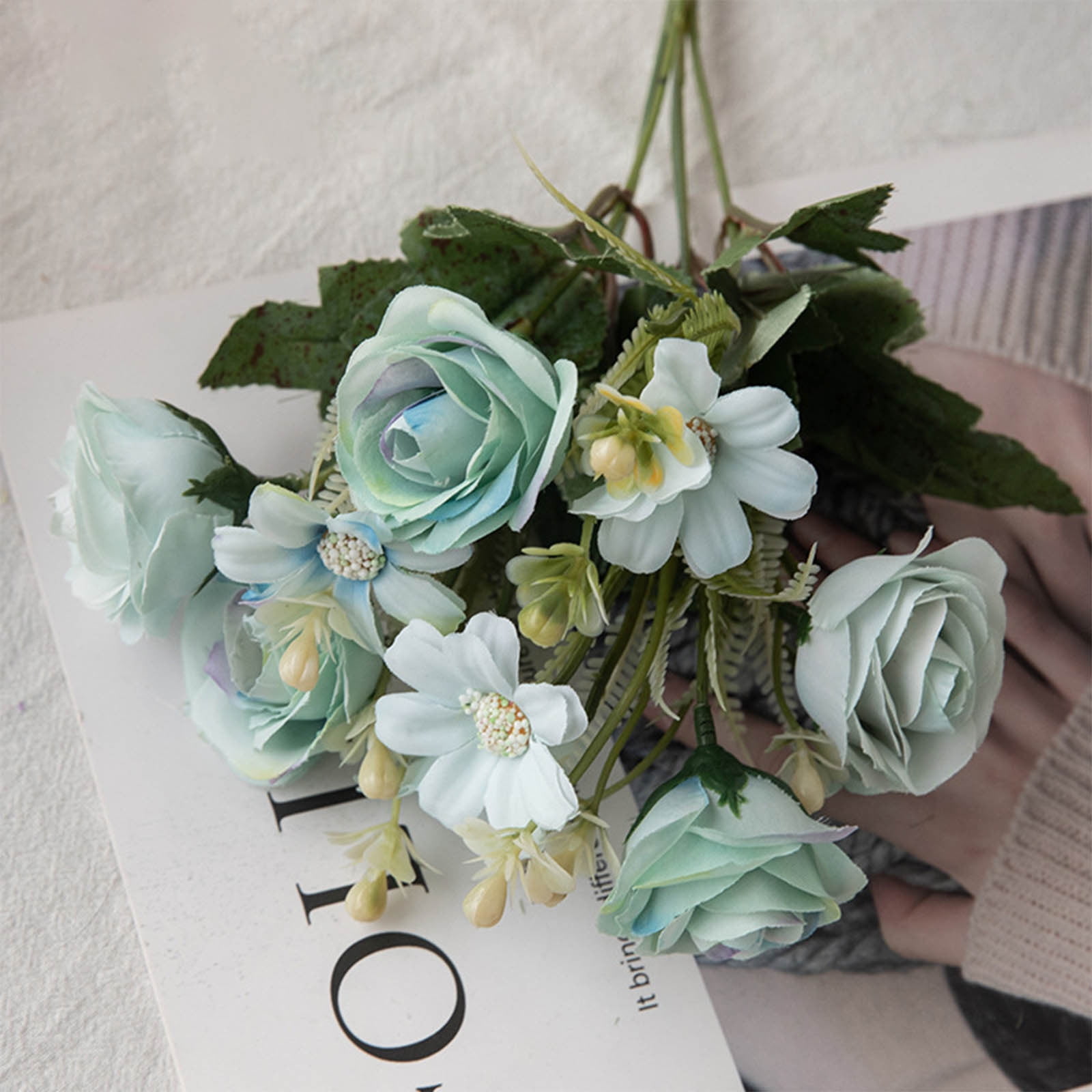 Zenithome Lifelike Artificial Flowers for Wedding Home Decor - Handheld ...