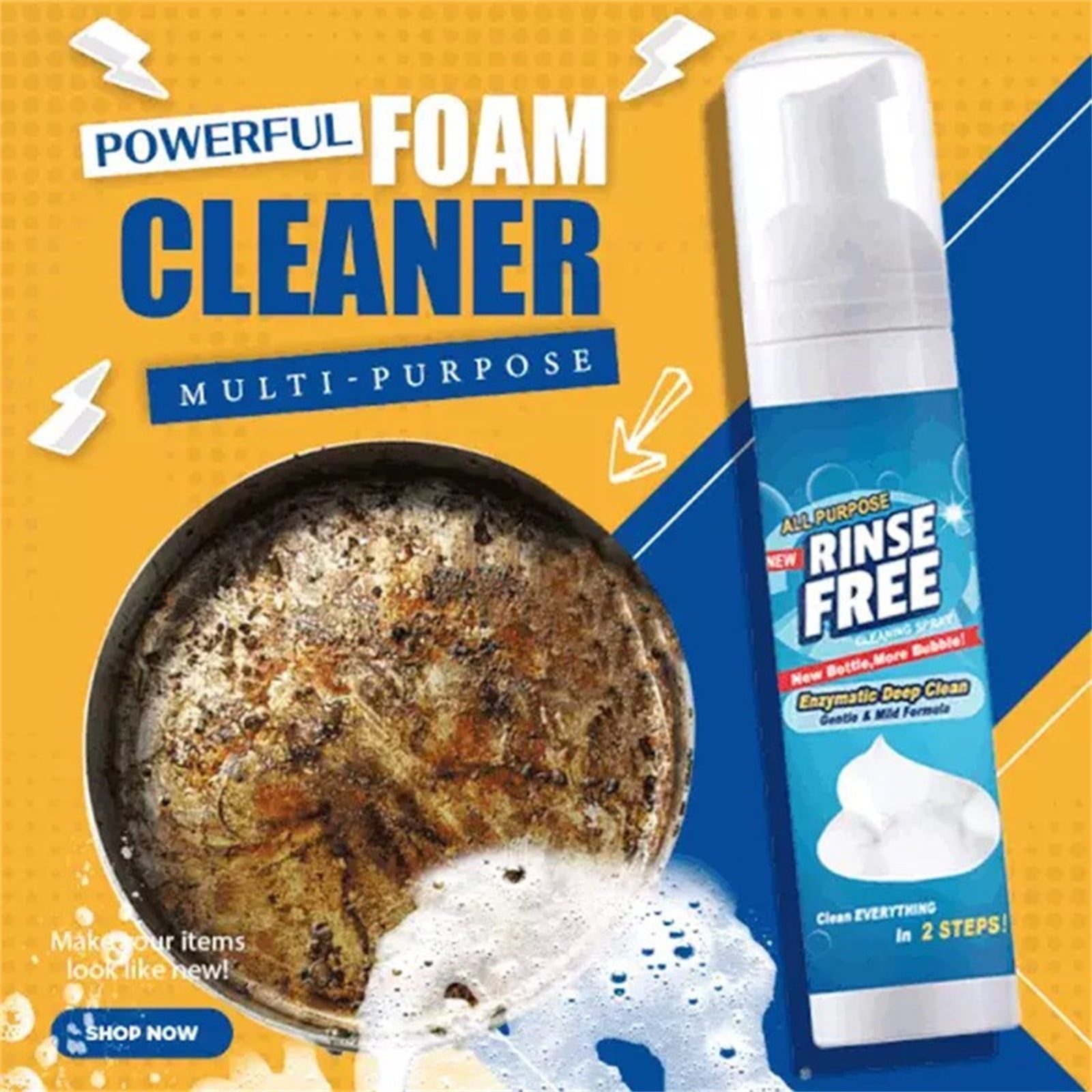 Zenithome Powerful Foam Bubble Cleaner, All-Purpose Rinse-Free Cleaning Spray,Super Powerful ...