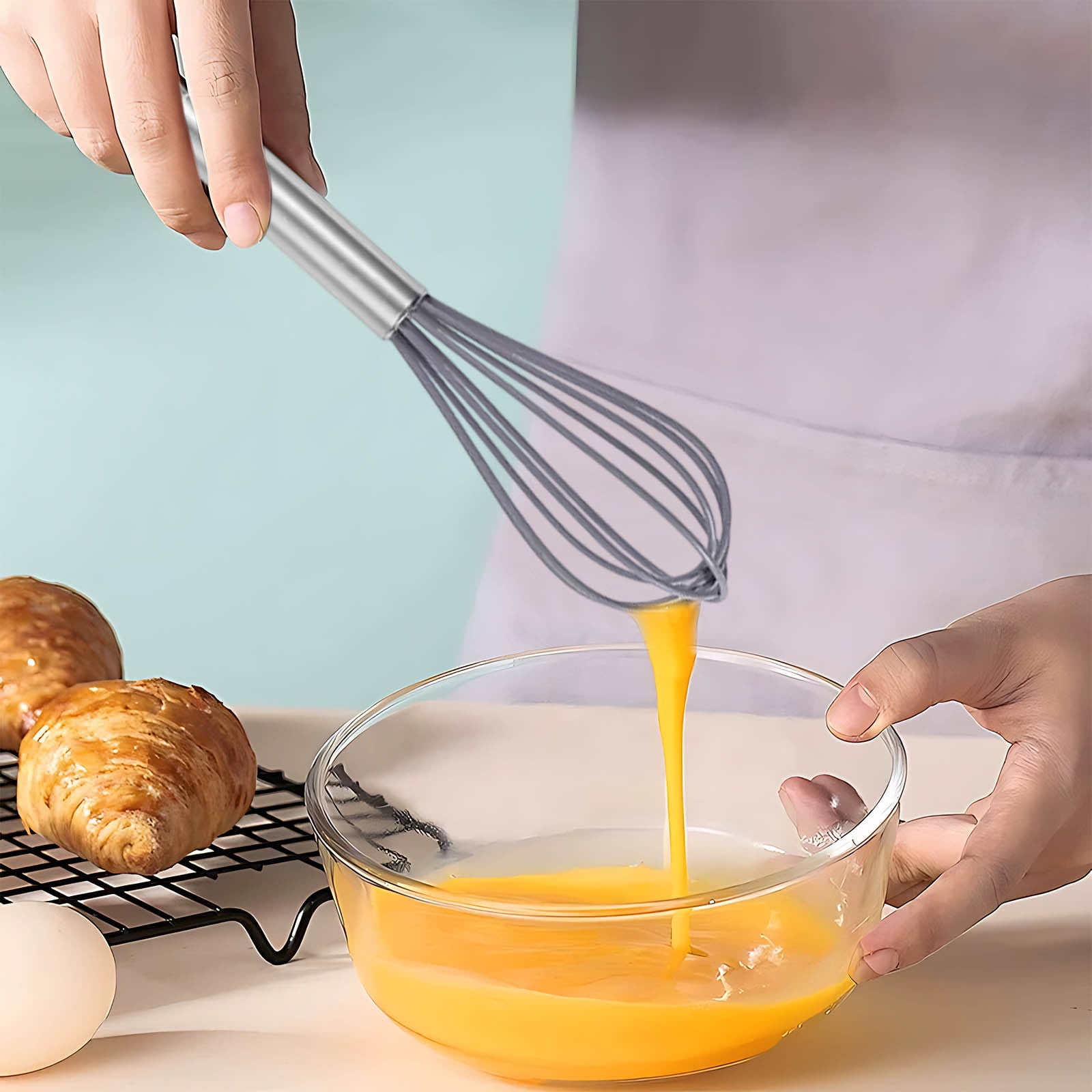 Zenithome Stainless Steel Eggs Beater, Sleek Durable Efficient Manual ...