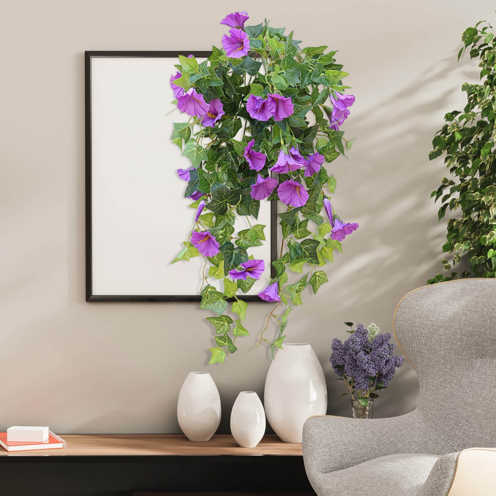 Zenithome Wall Hanging Decor Artificial Flowers - Realistic Silk ...
