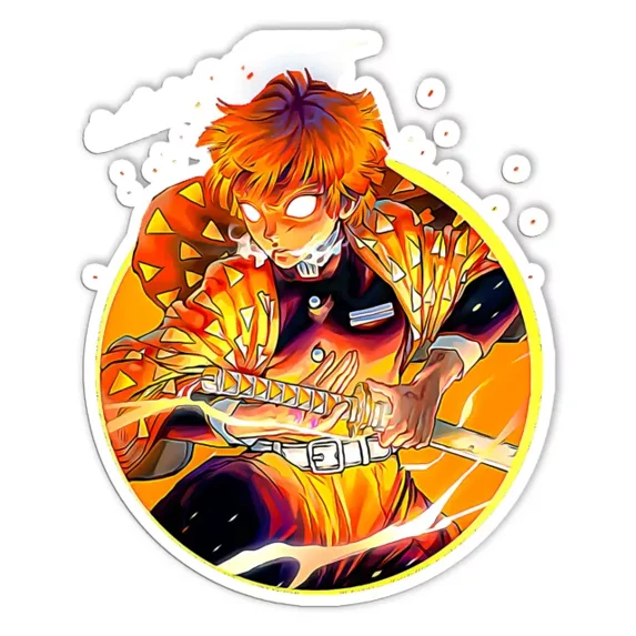 Zenitsu Agatsuma Demon Slayer Kimetsu No Yaiba Sticker Phone Decal ...