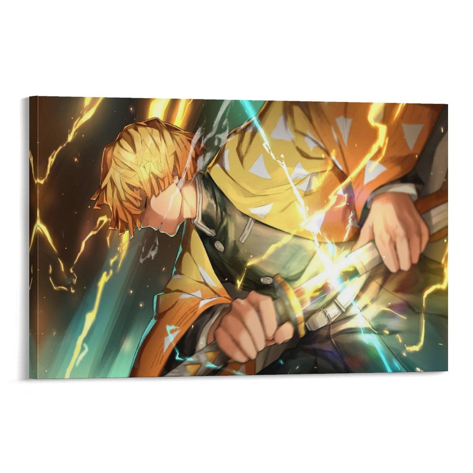 Zenitsu Agatsuma Poster Kimetsu No Yaiba Posters Wall Art Painting ...