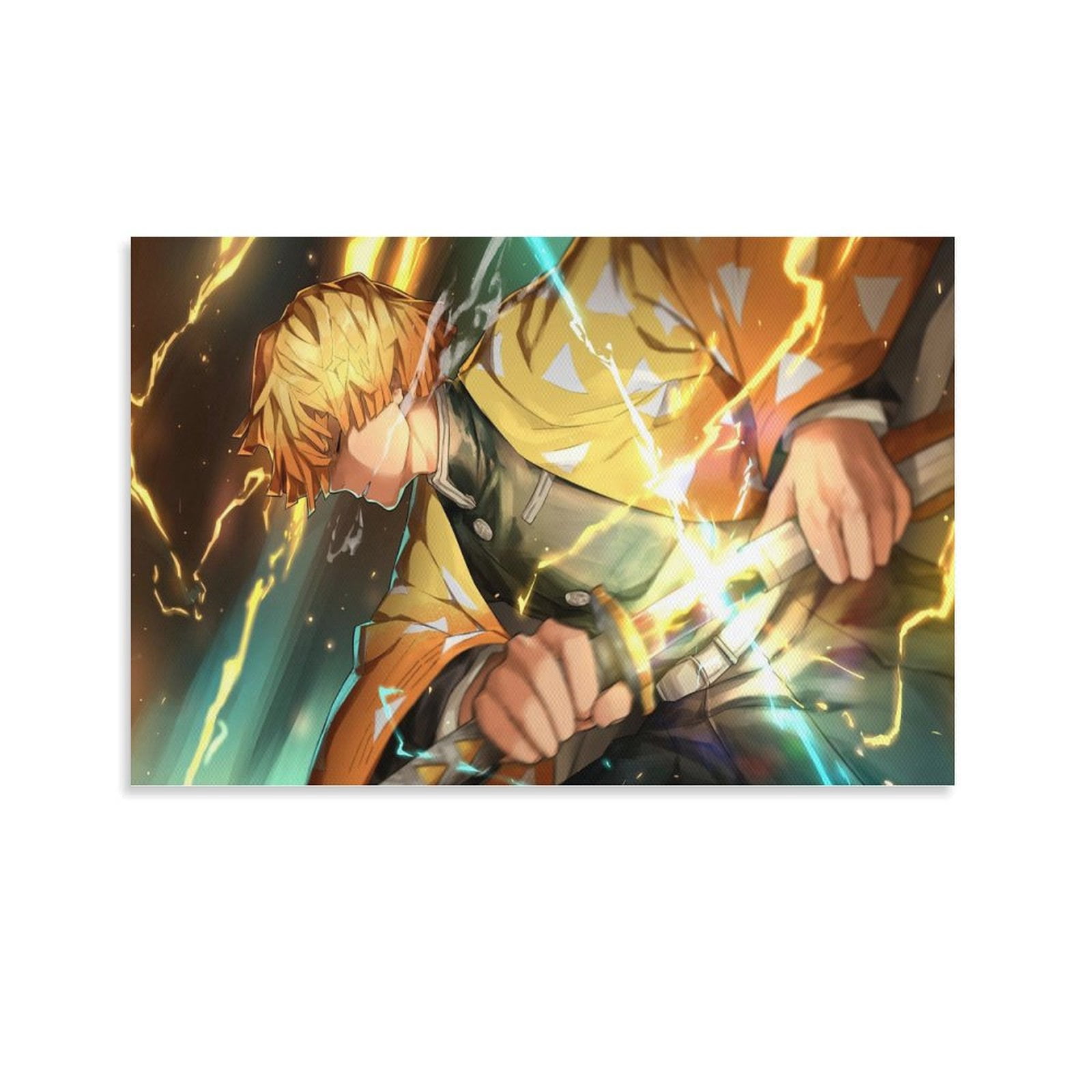 Zenitsu Agatsuma Poster Kimetsu No Yaiba Wall Art Poster Gifts Bedroom ...