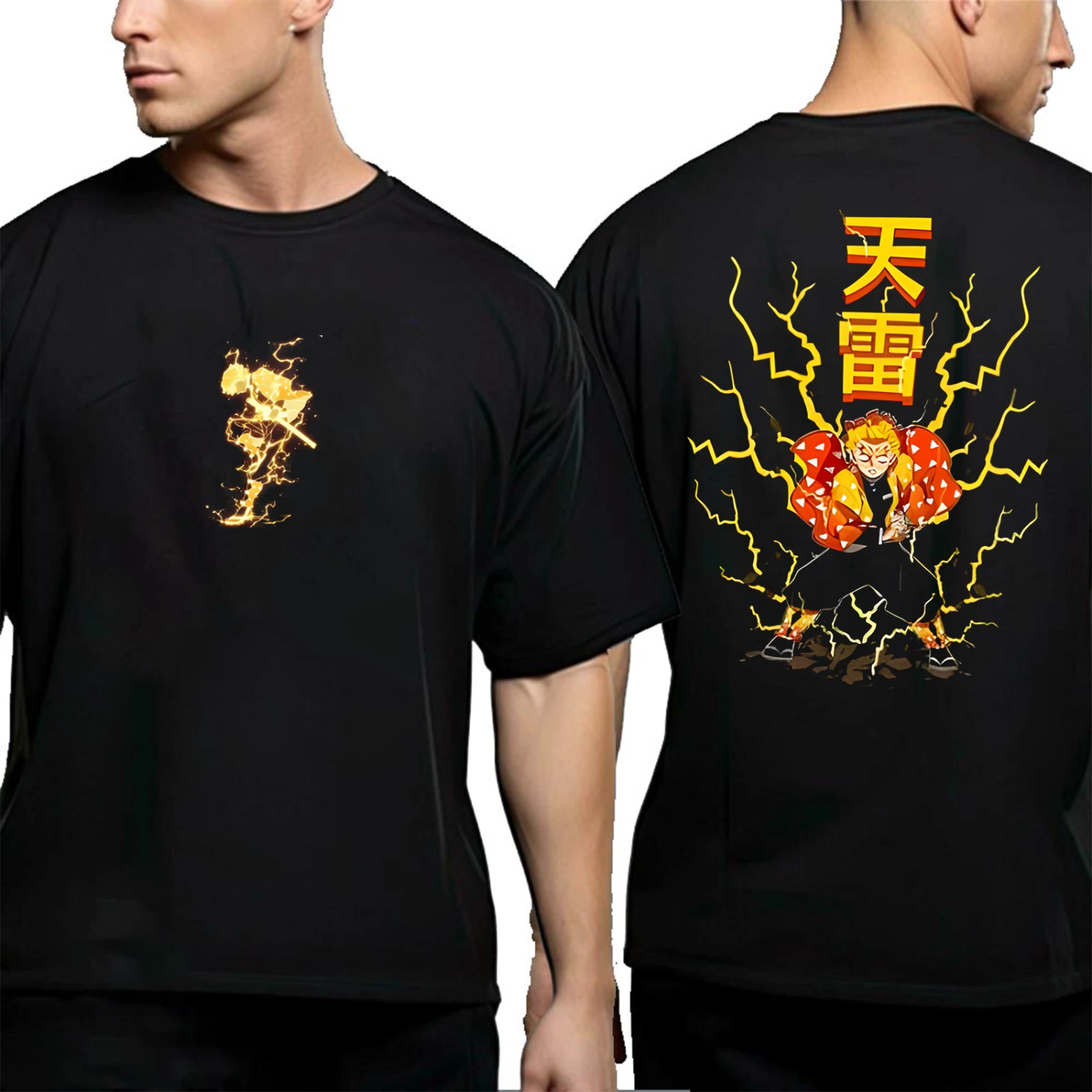 Zenitsu Demon Slayer Anime 2 sided T-Shirt – Kimet.su no Yaiba Movie ...