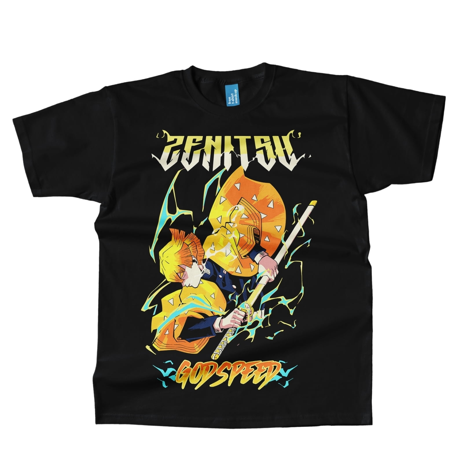 Zenitsu Godspeed Graphic Tee – Anime Y2K Streetwear T-Shirt, Lightning ...