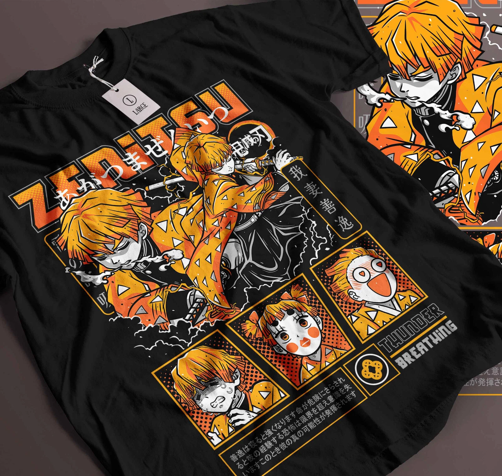 Zenitsu T-Shirt Demon Slayer Kimetsu No Yaiba Tshirt Nezuko Tanjiro ...