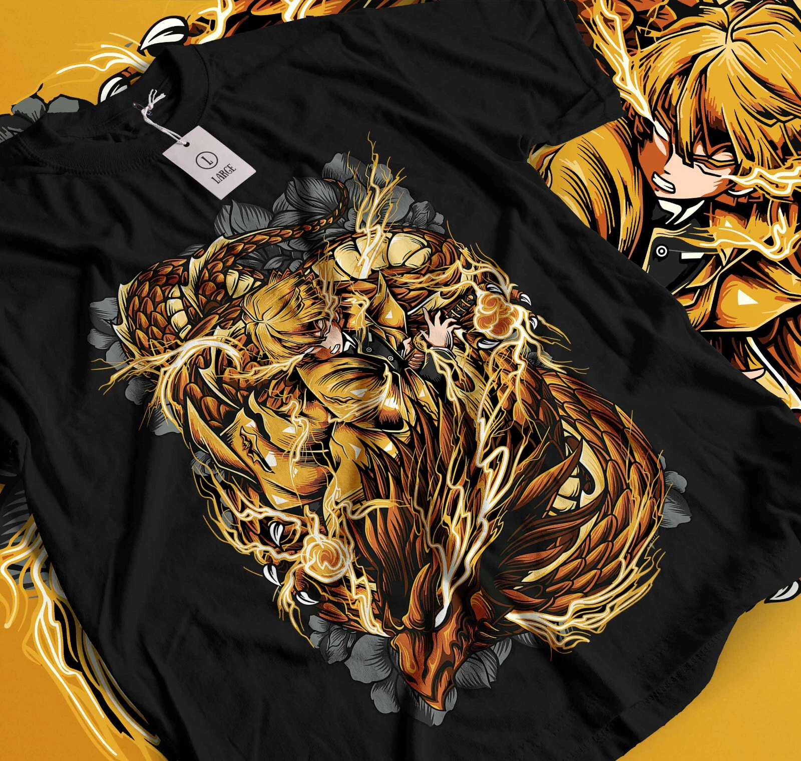 Zenitsu T-Shirt Demon Slayer Kimetsu No Yaiba Tshirt Nezuko Tanjiro ...