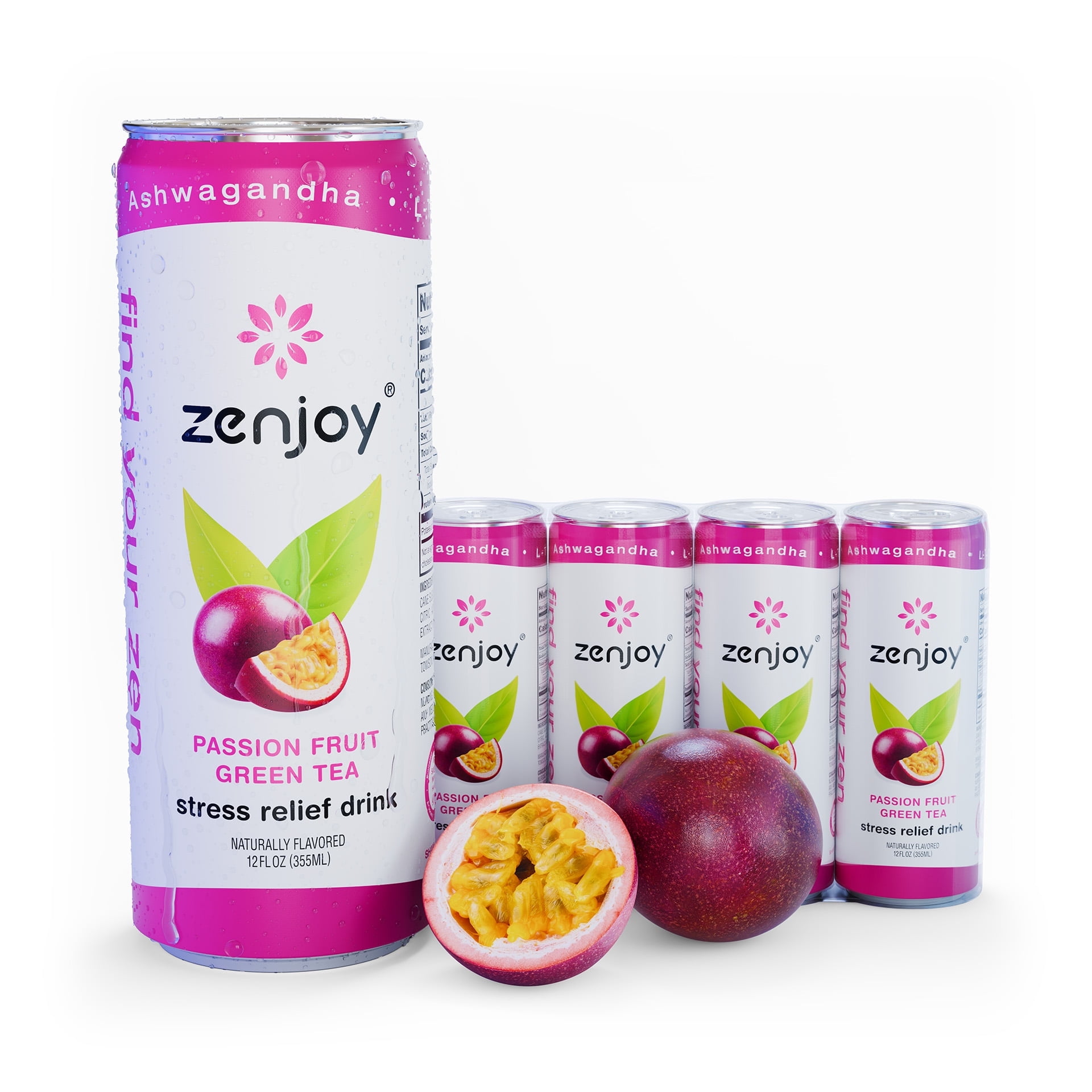 Zenjoy Stress Relief Drink, Calming Green Tea & Black Tea, Non ...