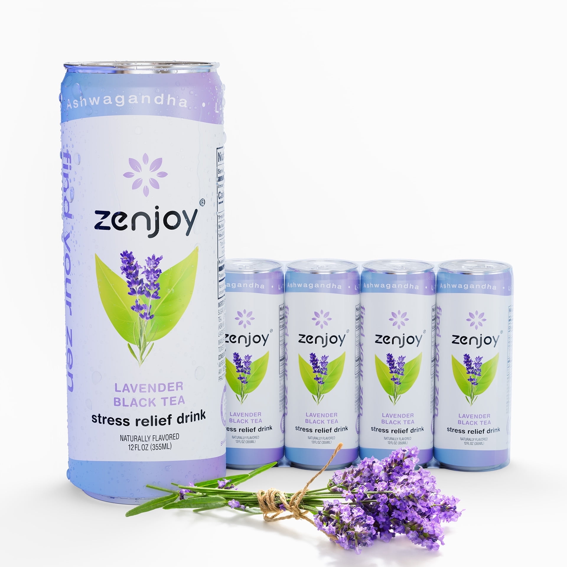 Zenjoy Stress Relief Drink, Calming Green Tea & Black Tea, Non ...