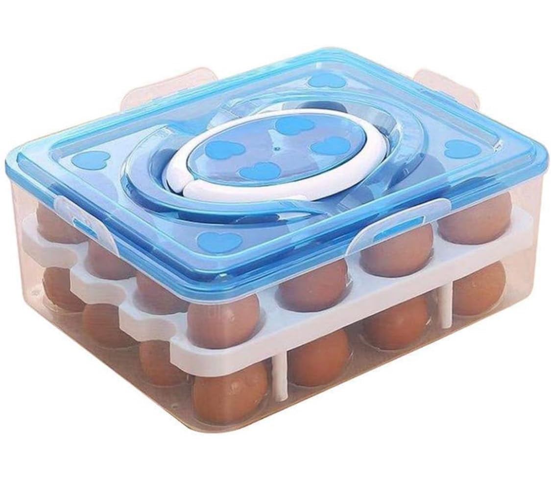 Zenkova 24 Grid Square Egg Storage Box Egg Refrigerator Storage Tray ...