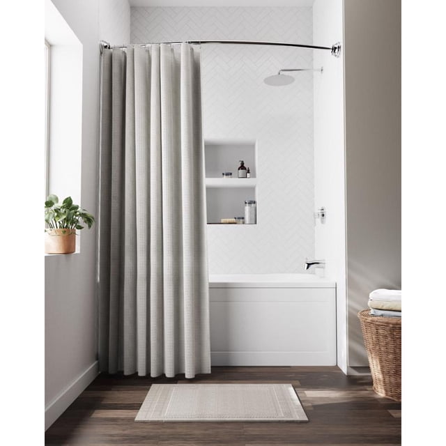 Zenna Home, NeverRust 50-72in Adjustable Tension Bathroom Shower Rod ...