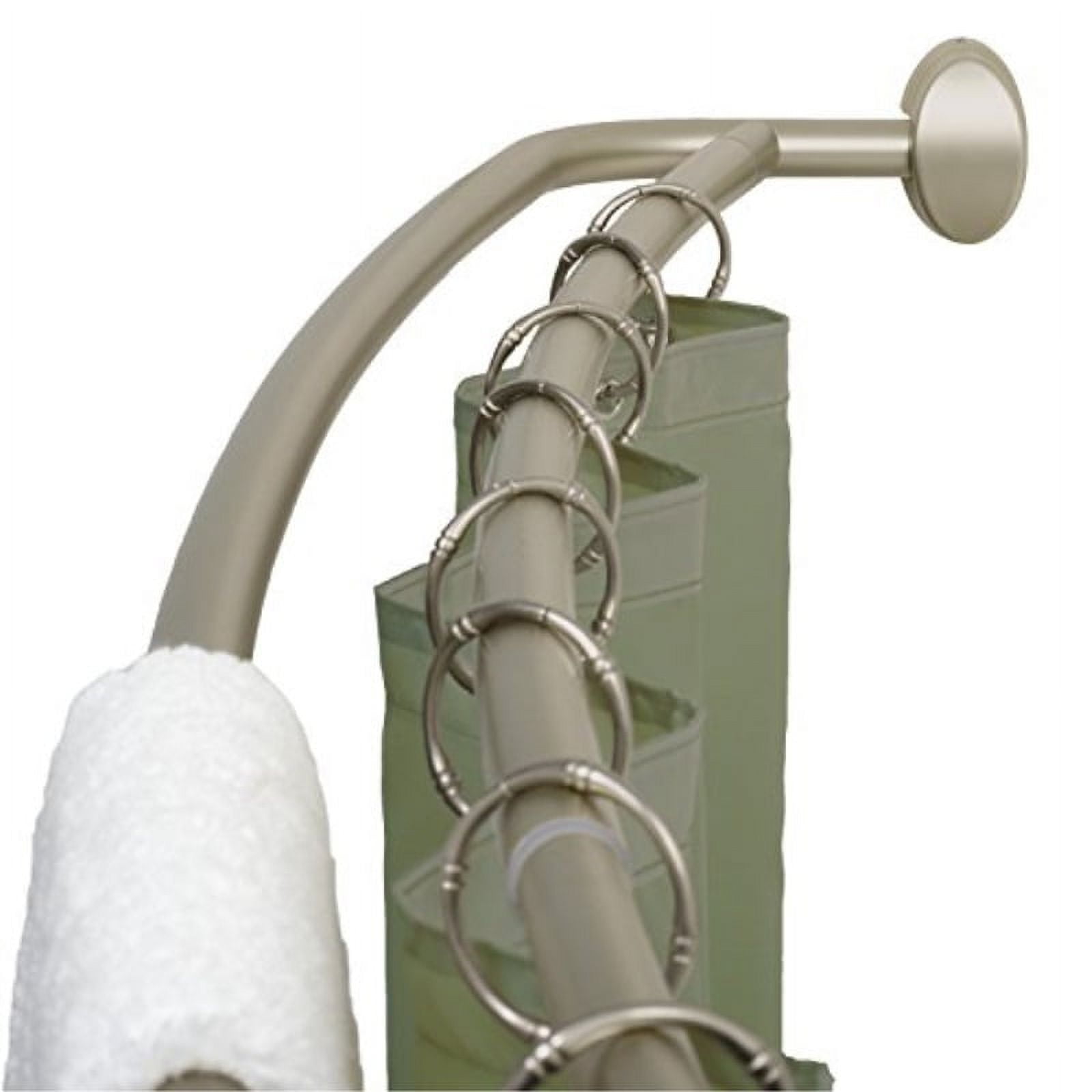 Zenna Home Rust-Resistant Adjustable 45"-72" Double Curved Shower ...