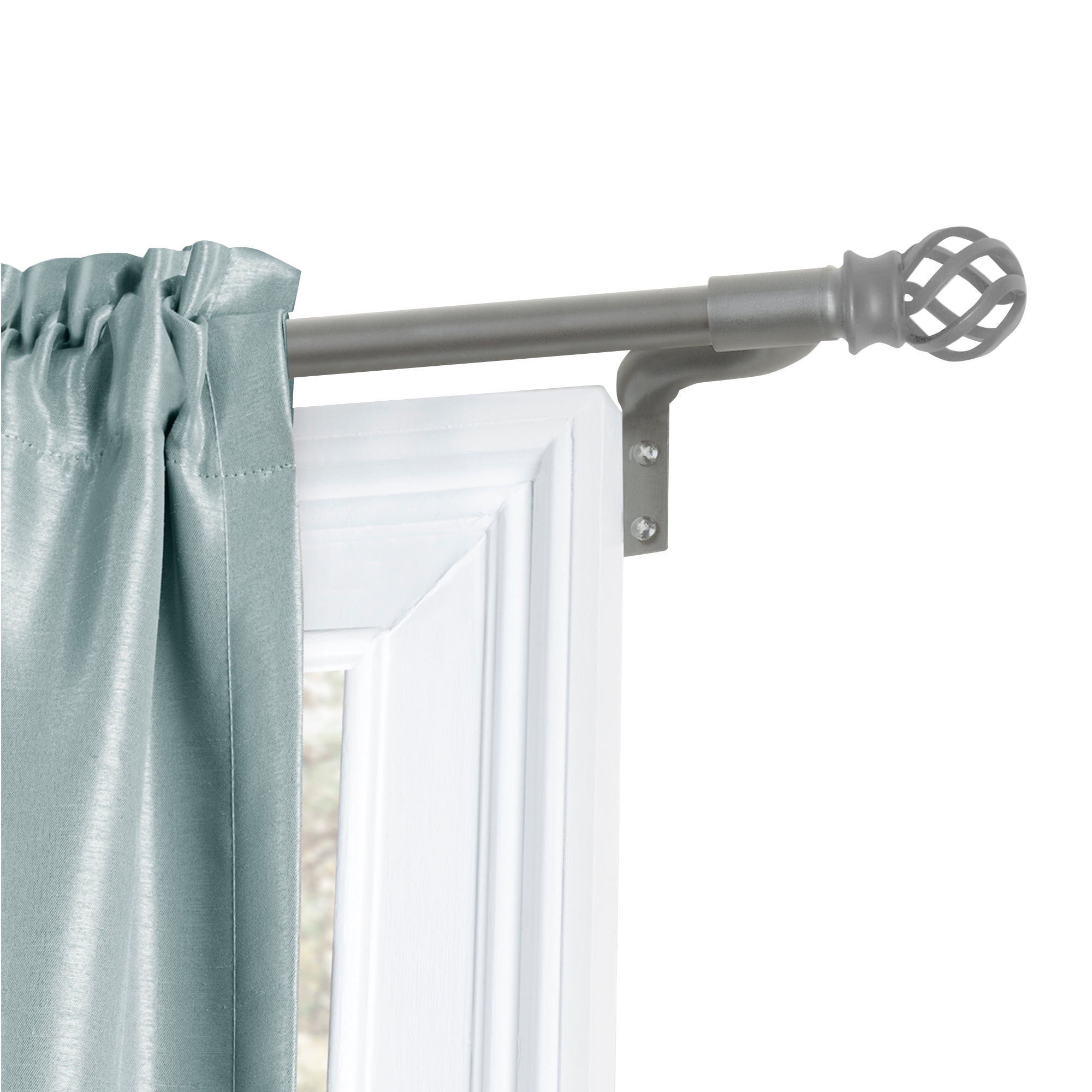 Zenna Home Adjustable Caf Window Rod - Nickel - 18-48 in. - Walmart.com