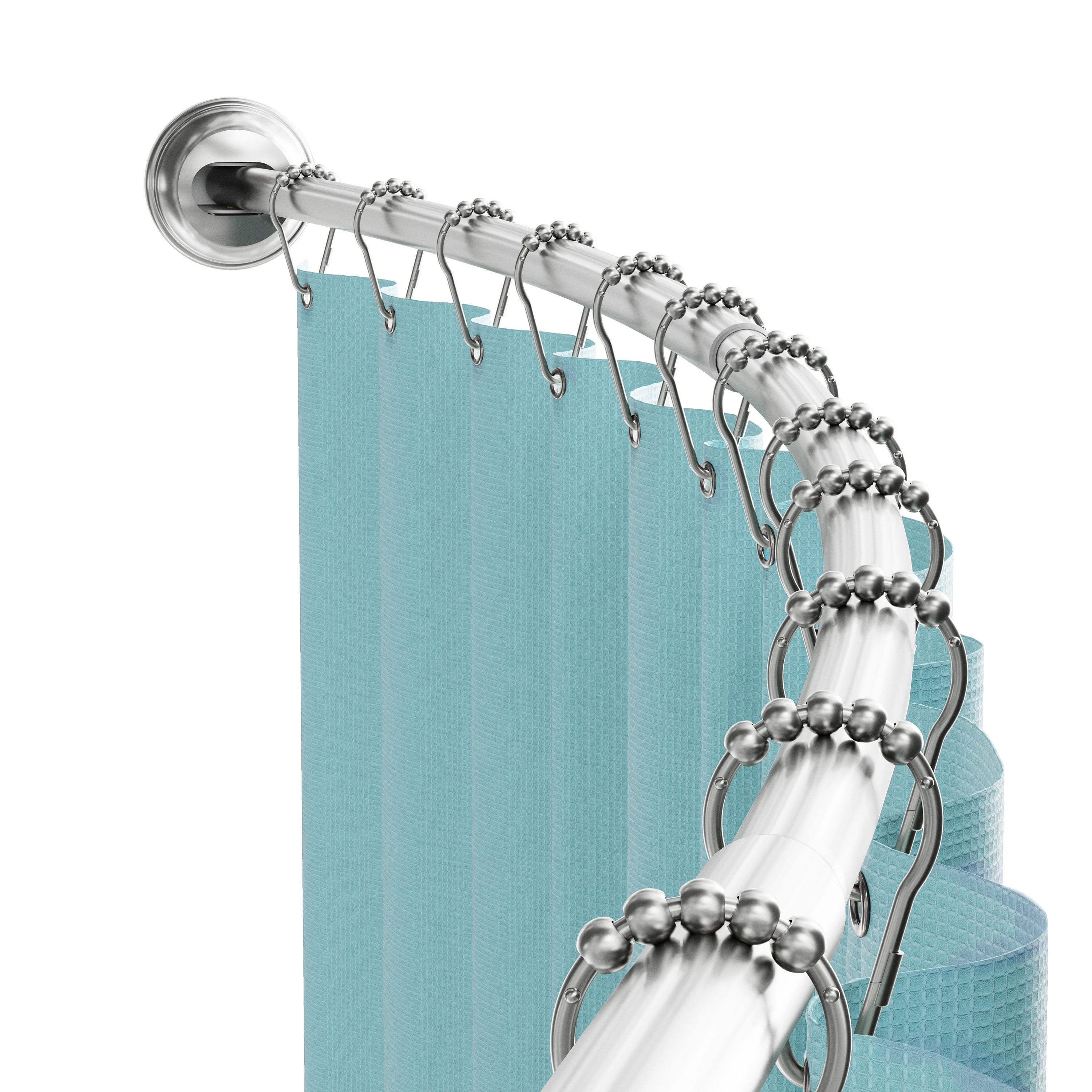 Zenna Home Rustproof 50" to 72" Adjustable Tension Curved Shower ...