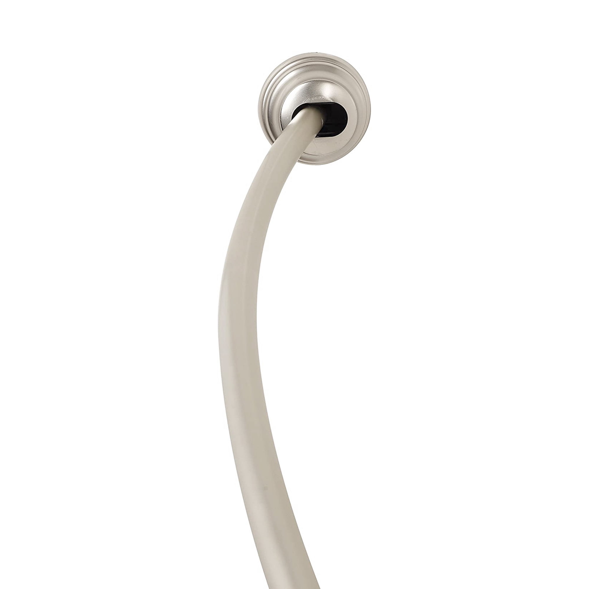 Zenna Home NeverRust Aluminum Tension Curved Shower Rod, Satin Nickel ...