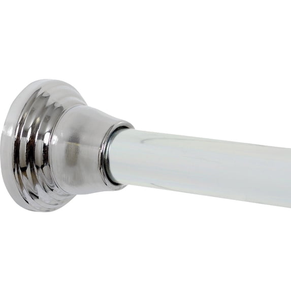 Zenna Home Straight 72 In. Adjustable Tension Finial Shower Rod in ...
