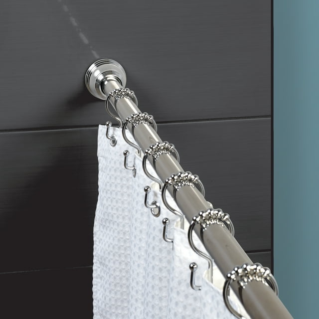 Zenna Home Ultimate Rustproof Steel Dual-Mount Chrome Shower Curtain ...