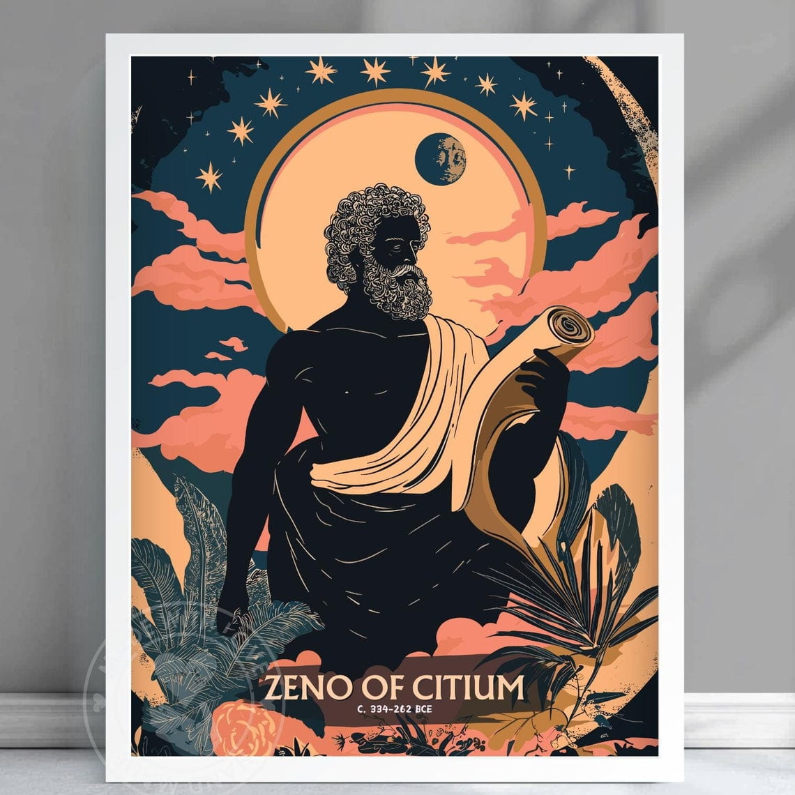 Zeno Of Citium Philosopher Print - Philosophy Poster, Stoicism Wall Art ...