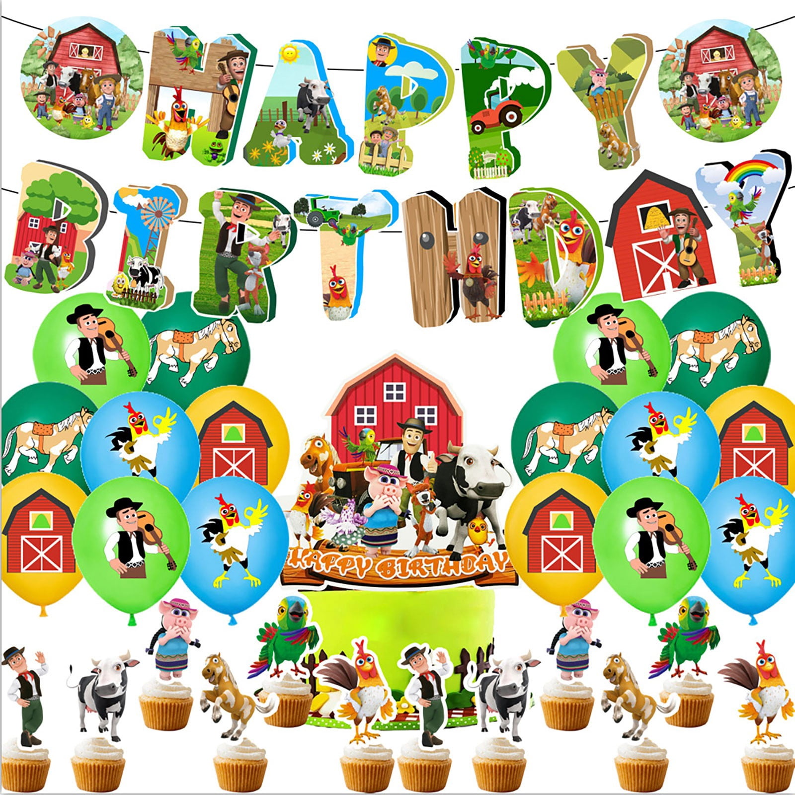 Zenon Farm Birthday Decorations - Rustic Theme Garland Arch Kit with ...