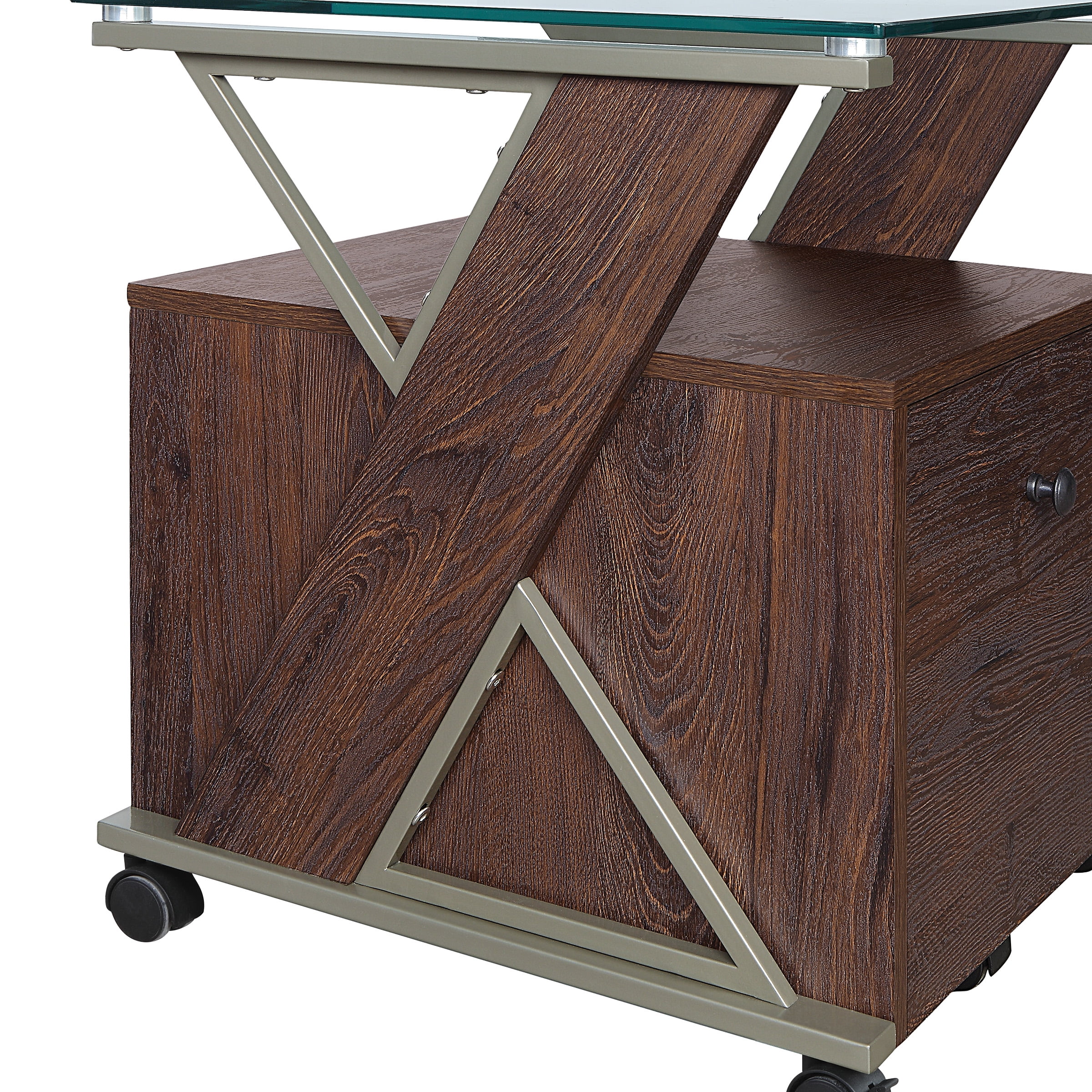 Zenos Mobile File Cabinet with Casters in Traditional Cherry Red ...