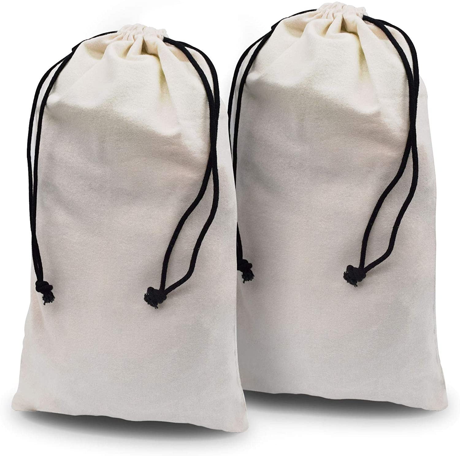 Zenpac- Fabric Beige Duster Bags with Drawstring Closure 2 Pack 12x17 ...
