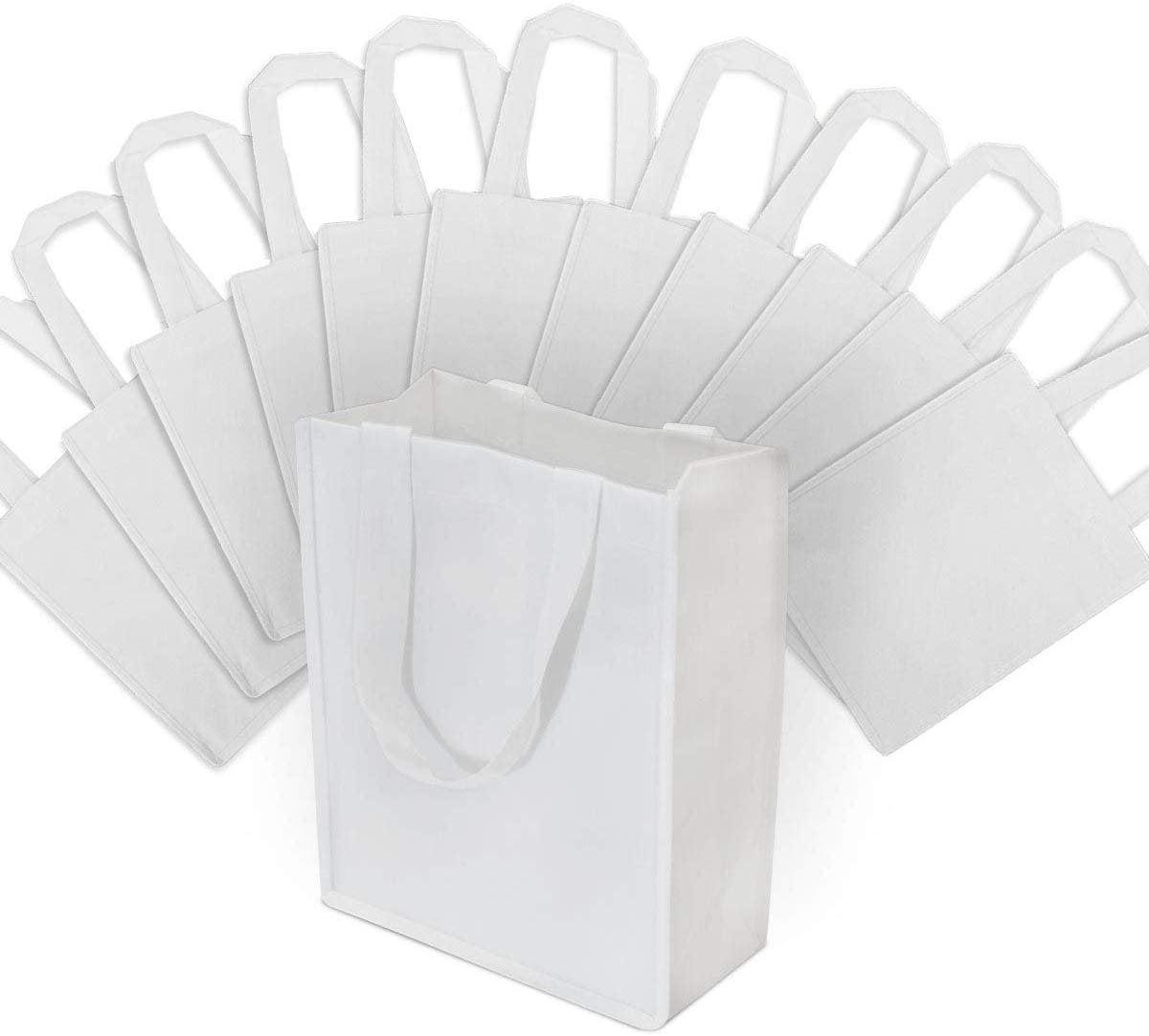 Zenpac- Washable and Reusable Shopping Bags, white Fabric Totes, 12 Pcs ...