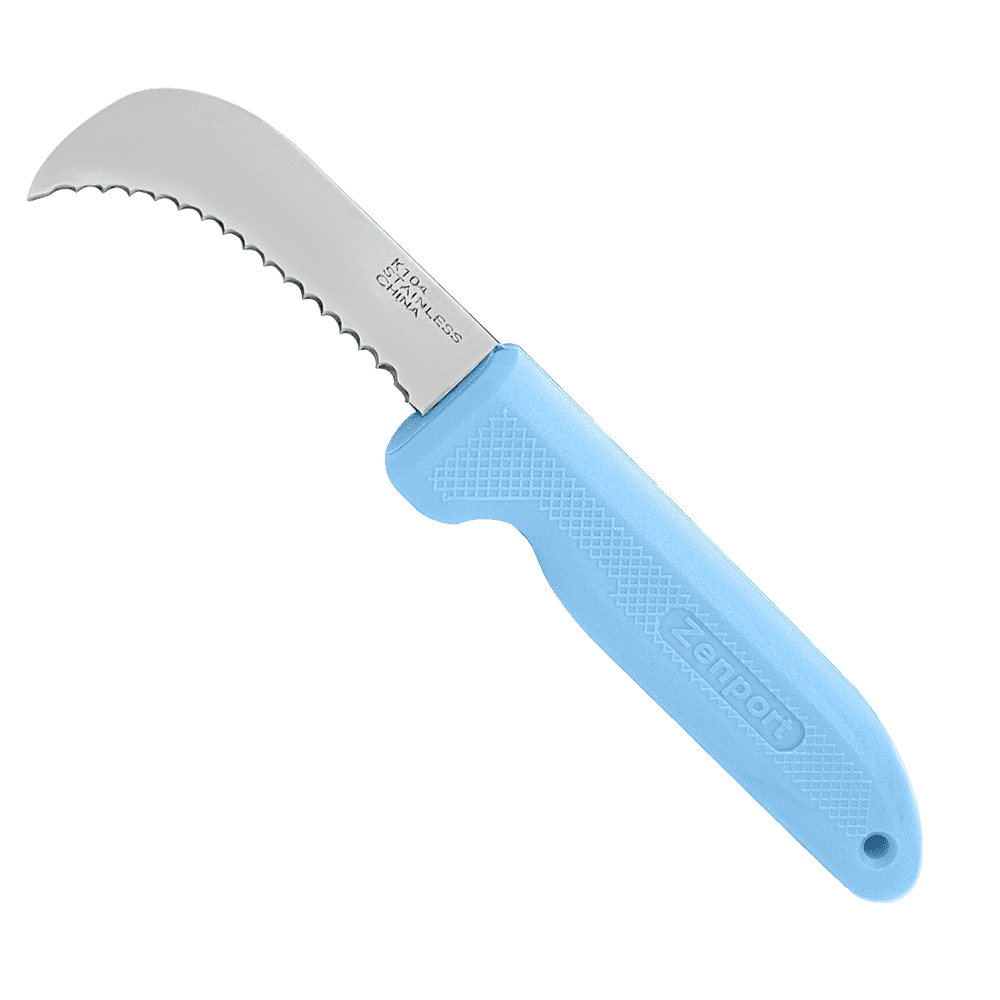 Zenport K104-B Blue Handle Harvest Utility Knife 3 in. Stainless Deep ...