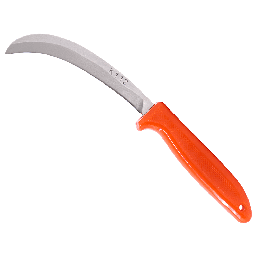 Zenport K112 Banana Knife, Curved, 5 Inch Stainless Steel Blade, Orange ...