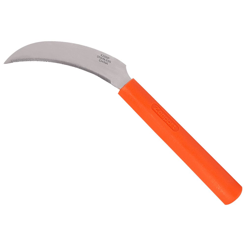 Zenport K206P Stainless Steel Sickle, Serrated Blade, Plastic Handle, 4 ...