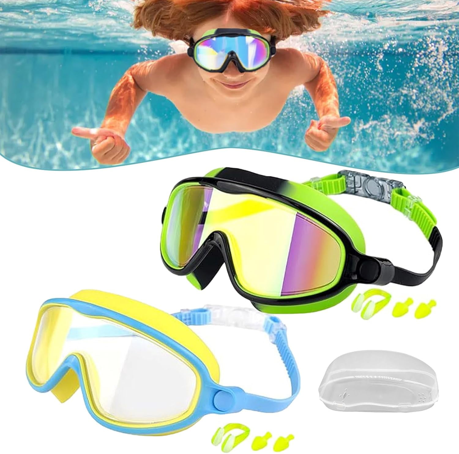 Zenprive Swim Goggles for Kids, Clearsplash - UV-Protect Goggles, Blumi ...