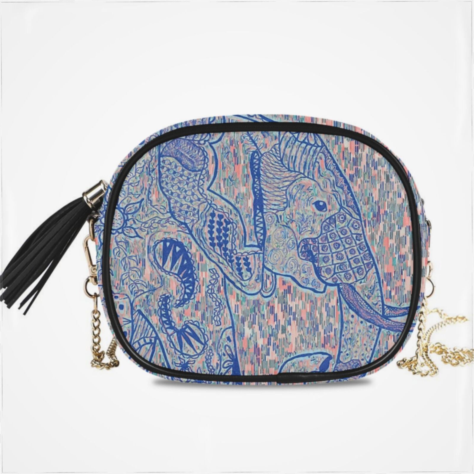 Zentangle Elephant In Pastel Women'S Vintage Crossbody Bag Fashion ...