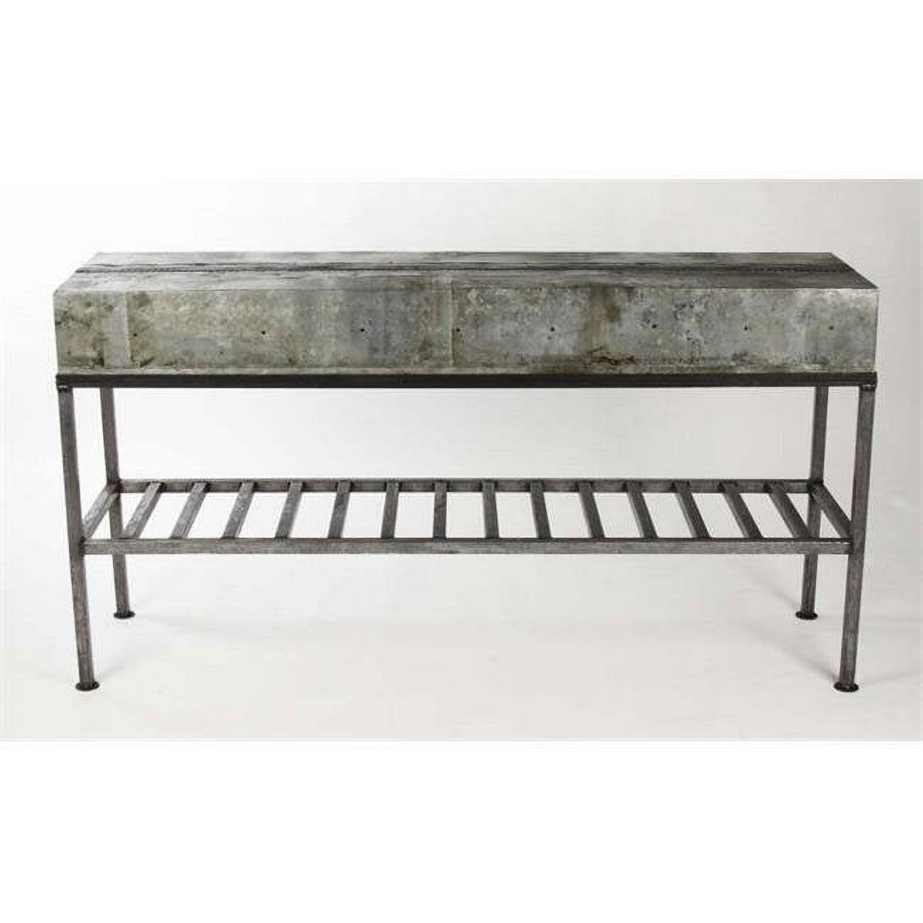 Zentique 1026 Burke Console Galvanized Tin Table, 50 x 31.5 x 16 in ...